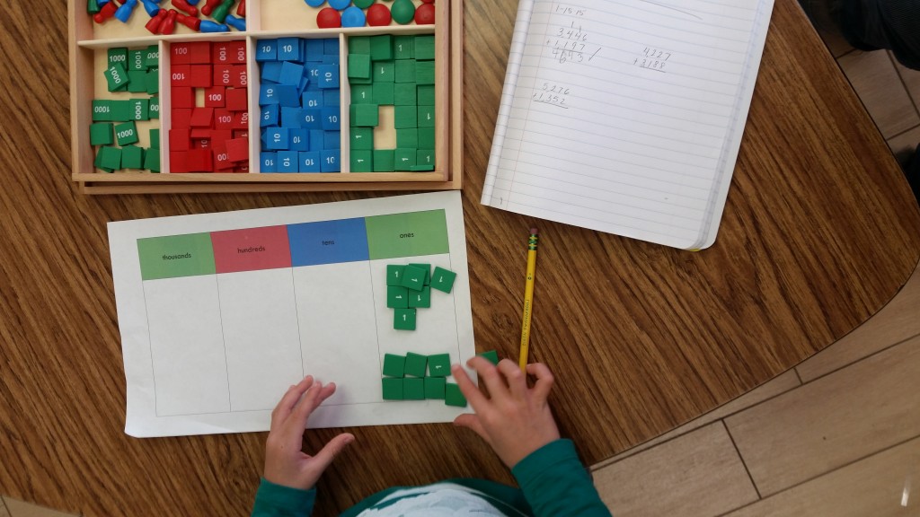 stamp game place value mat - Virtually Montessori